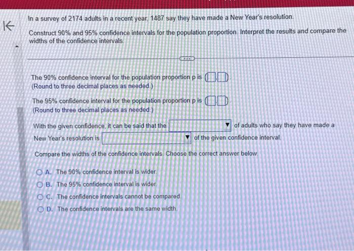 Solved The 90 ts confidence interval lor the population | Chegg.com