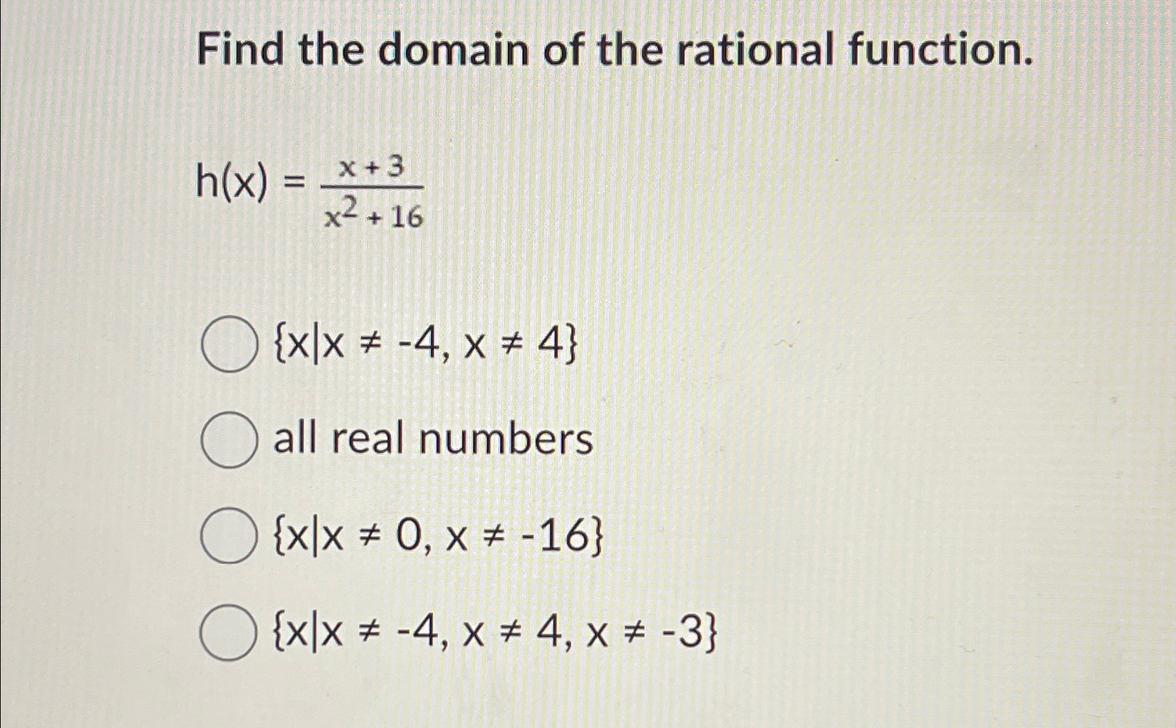 Solved Find the domain of the rational | Chegg.com