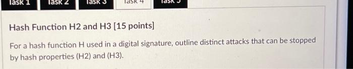 Hash Function H2 and H3 [15 points] For a hash | Chegg.com
