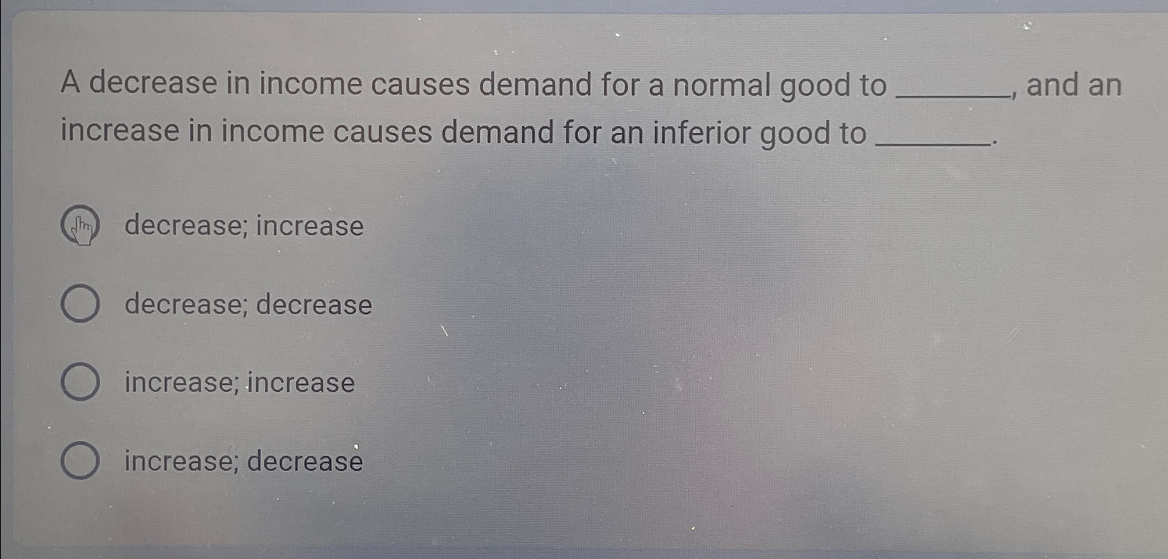 Solved A decrease in income causes demand for a normal good | Chegg.com