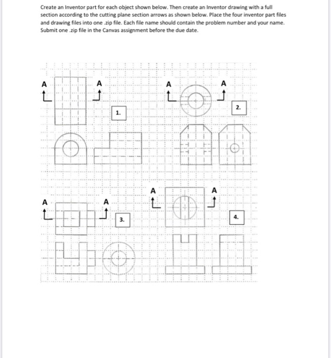 Solved Create an Inventor part for each object shown below. | Chegg.com