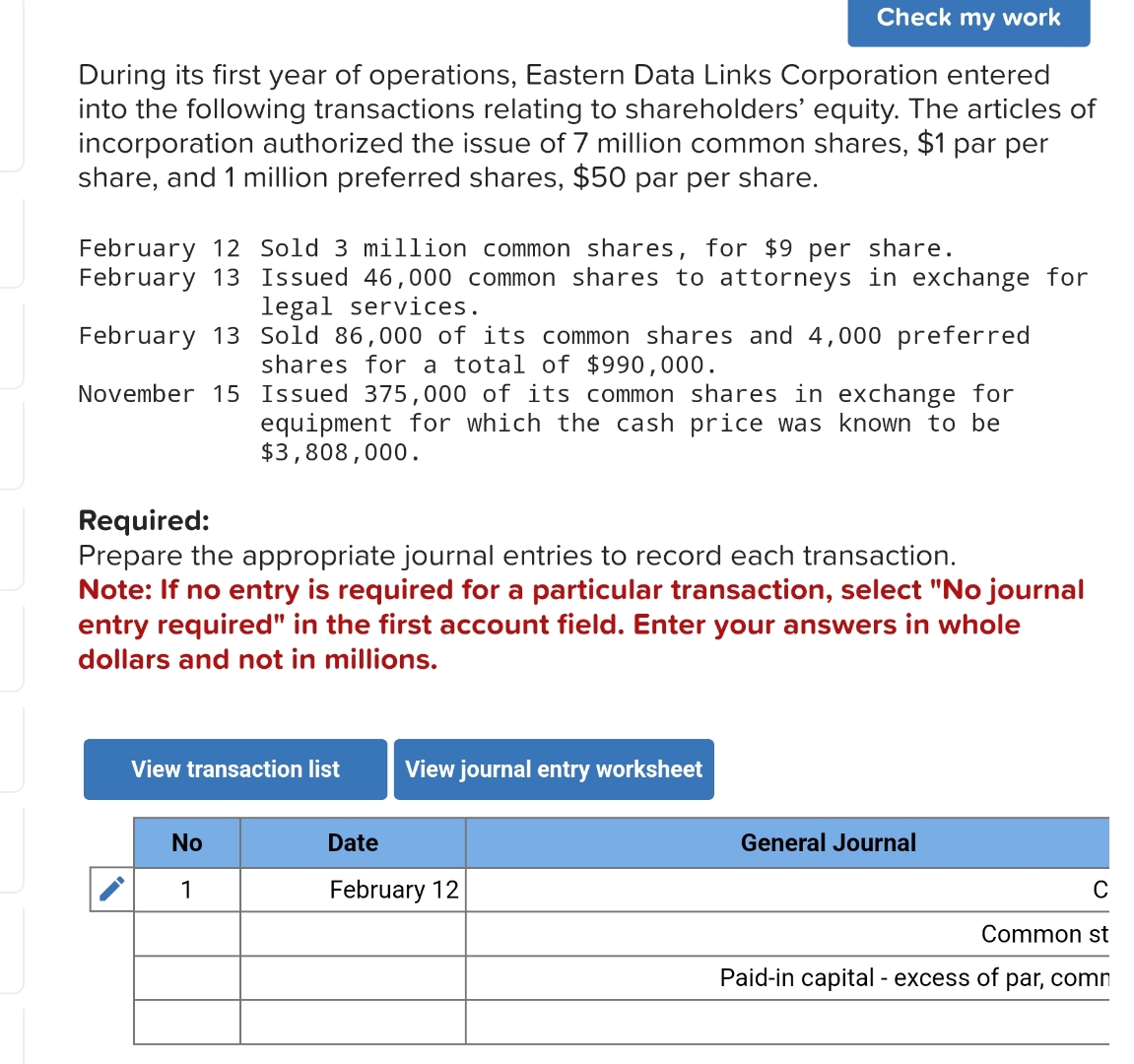 Solved During its first year of operations, Eastern Data | Chegg.com