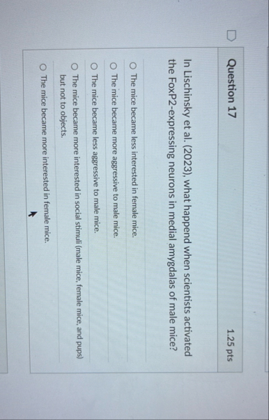 Solved Question 171.25 ﻿ptsIn Lischinsky et al. (2023), | Chegg.com