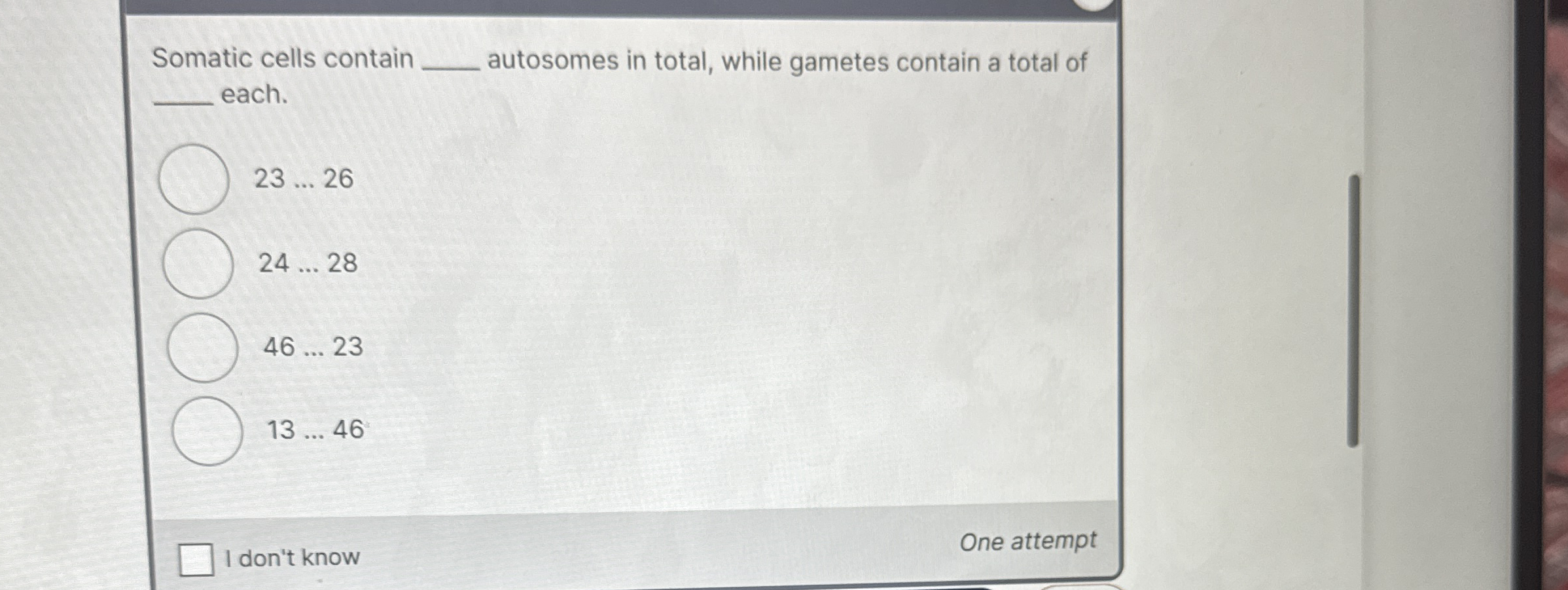 Solved Somatic cells contain ﻿autosomes in total, while | Chegg.com