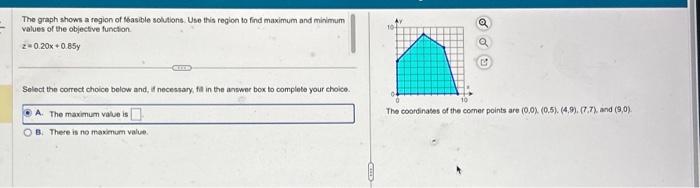Solved The graph shows a region of feasible solutions. Use | Chegg.com