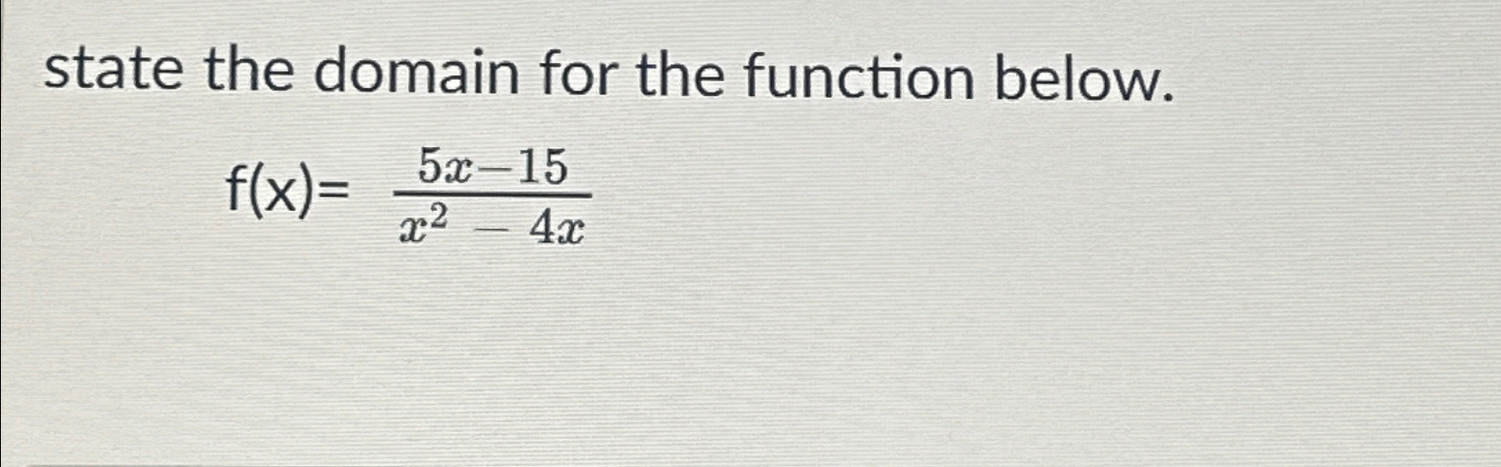 Solved state the domain for the function | Chegg.com