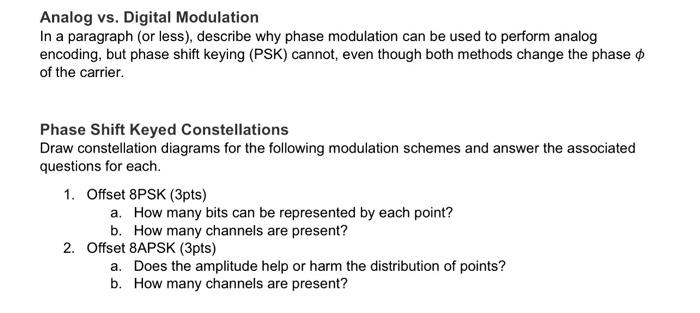 Analog Vs Digital Modulation In A Paragraph Or