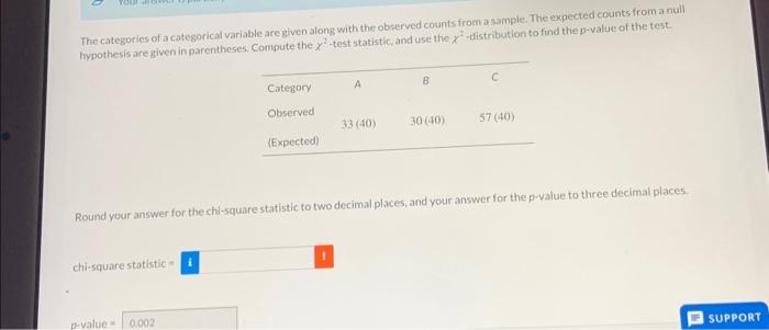 Solved The categories of a categorical variable are given | Chegg.com