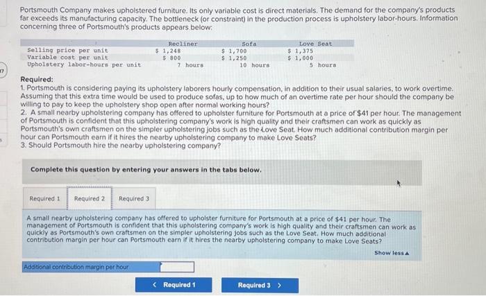 Solved Exercise 13-6 (Algo) Managing a Constrained Resource | Chegg.com