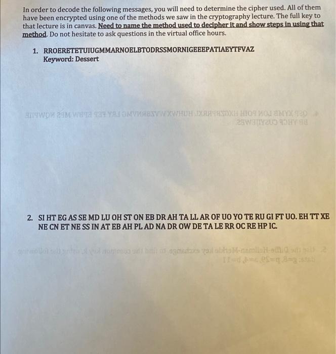 Solved In order to decode the following messages, you will | Chegg.com Solved In order to decode the following messages, you will | Chegg.com
