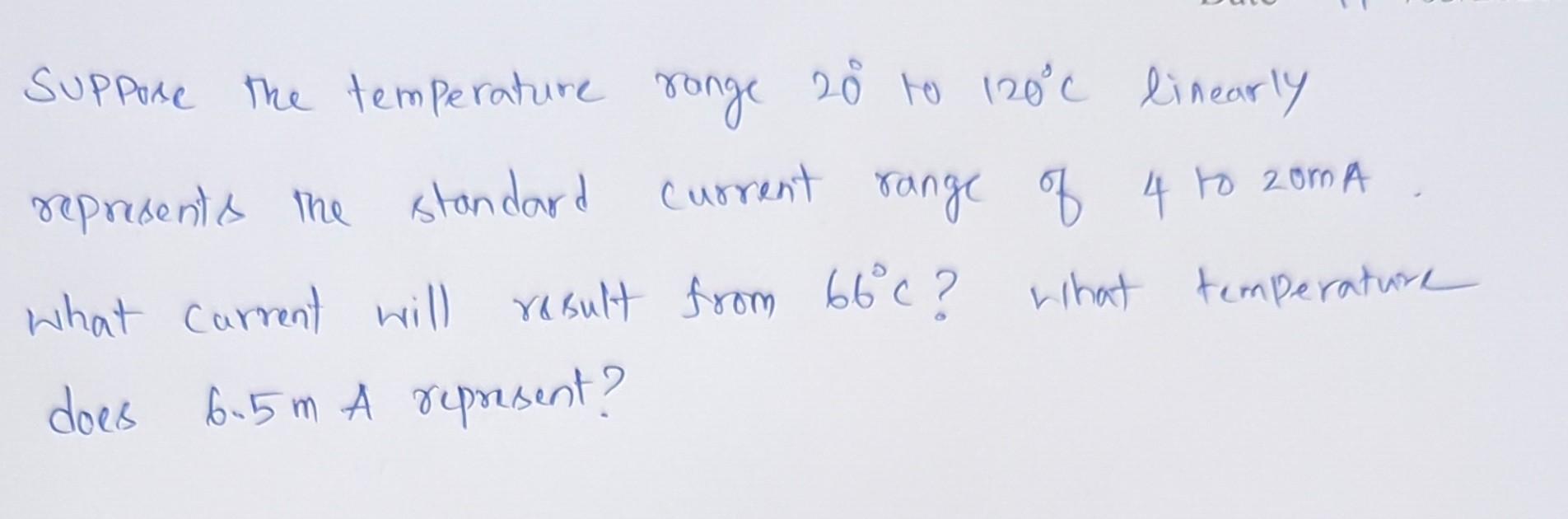 Solved Suppore the temperature range 20∘ to 120∘C linearly | Chegg.com