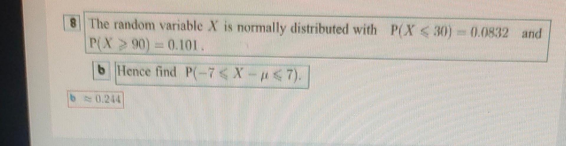Solved The random variable X is normally distributed with | Chegg.com