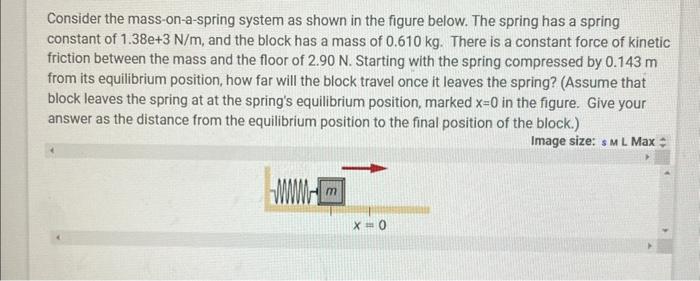 Solved Consider the mass-on-a-spring system as shown in the | Chegg.com