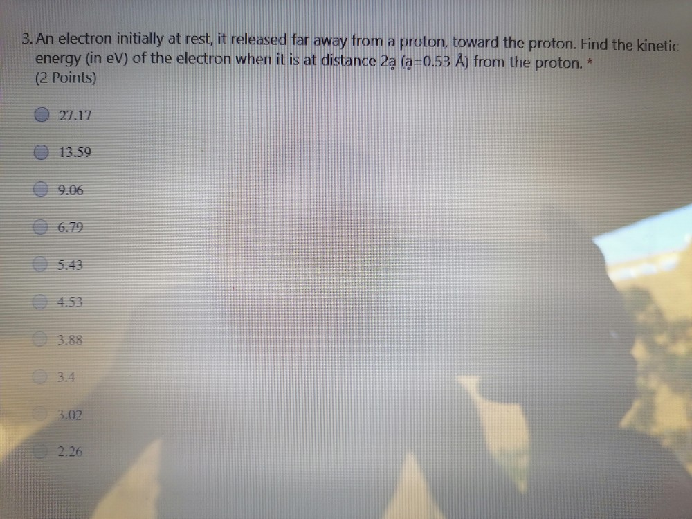 Solved 3. An electron initially at rest, it released far | Chegg.com