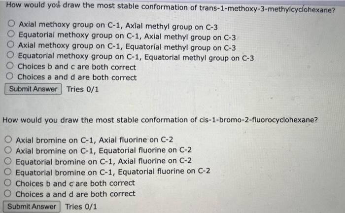Solved How would yoid draw the most stable conformation of | Chegg.com