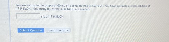 Solved You are instructed to prepare 100 mL of a solution | Chegg.com
