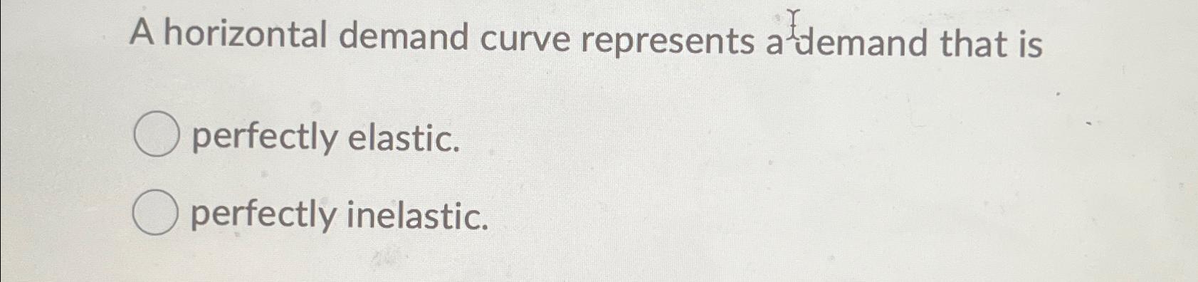 Solved A horizontal demand curve represents a demand that is | Chegg.com
