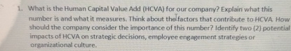 Solved What is the Human Capital Value Add (HCVA) ﻿for our | Chegg.com