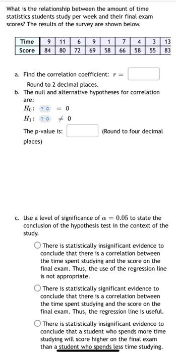 Solved What is the relationship between the amount of time | Chegg.com