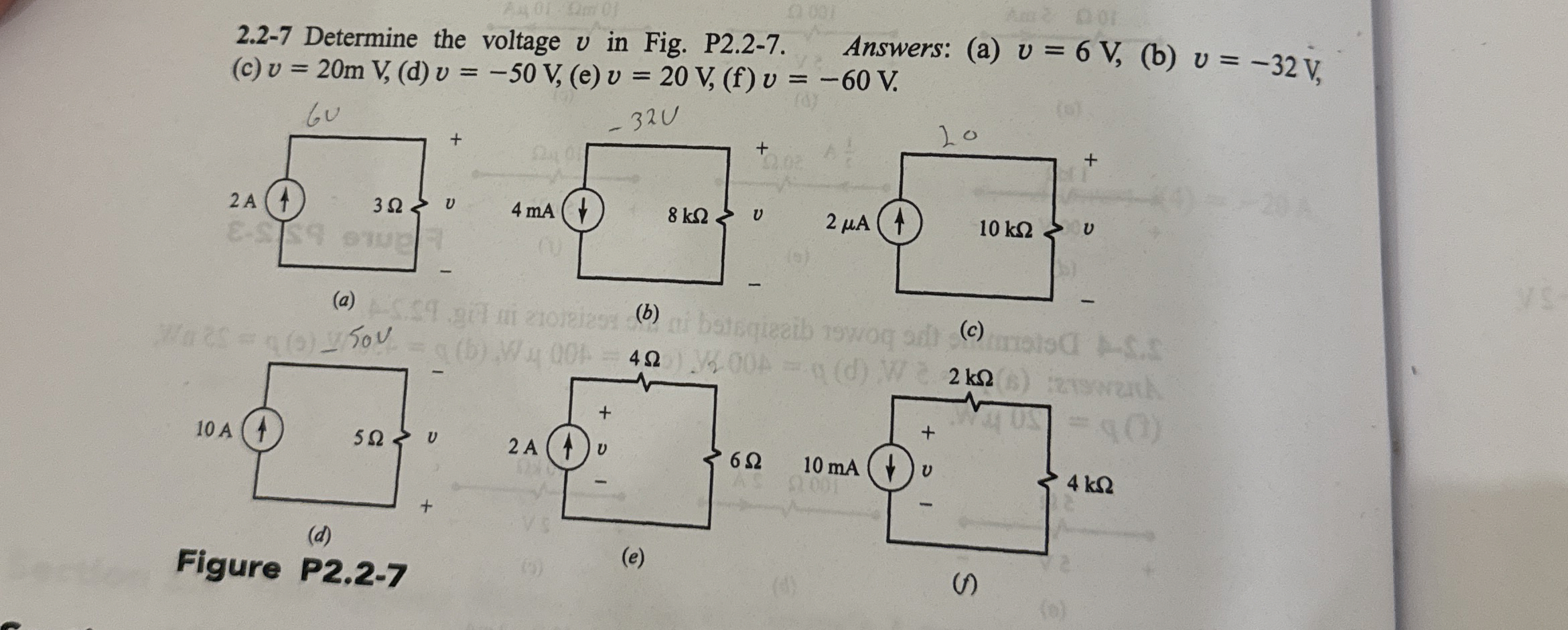Solved 2.2-7 ﻿Determine the voltage v ﻿in Fig. | Chegg.com