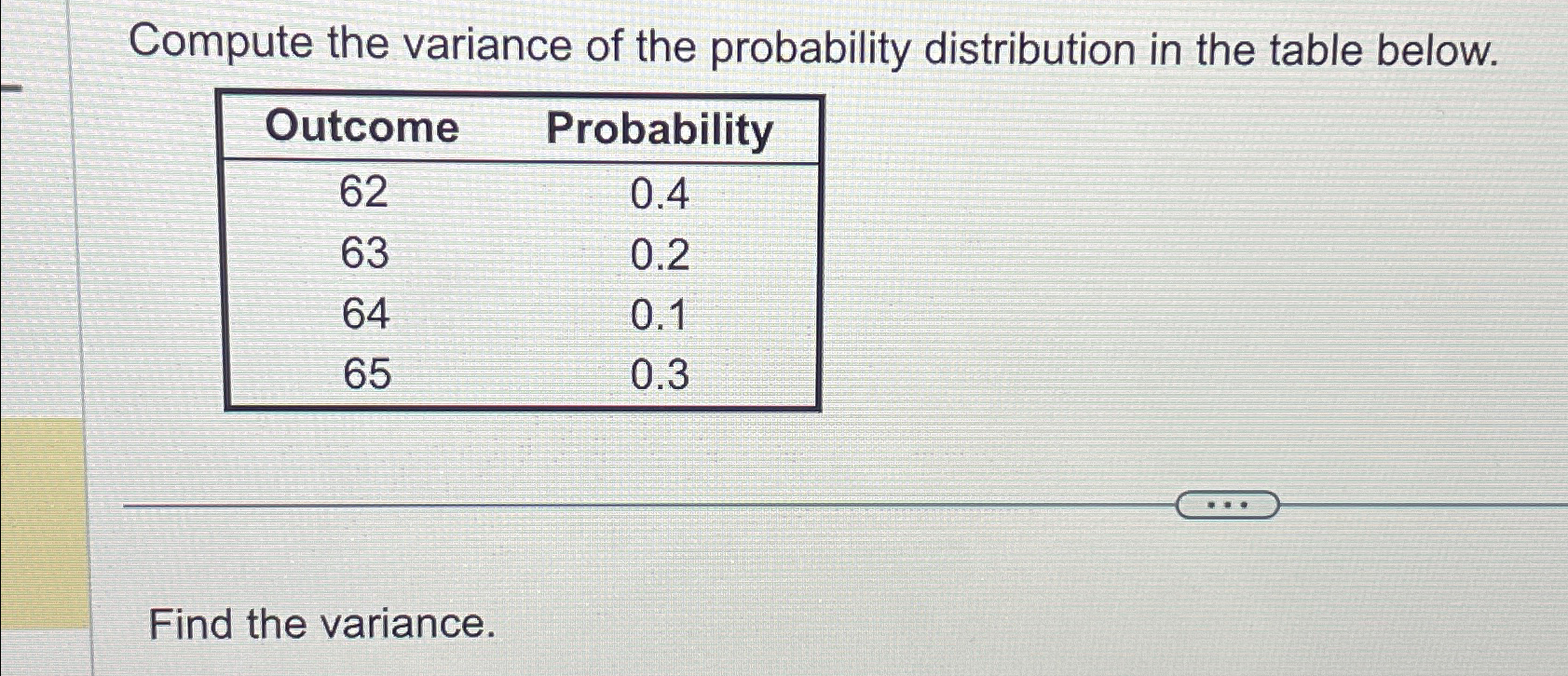 Solved Compute the variance of the probability distribution | Chegg.com