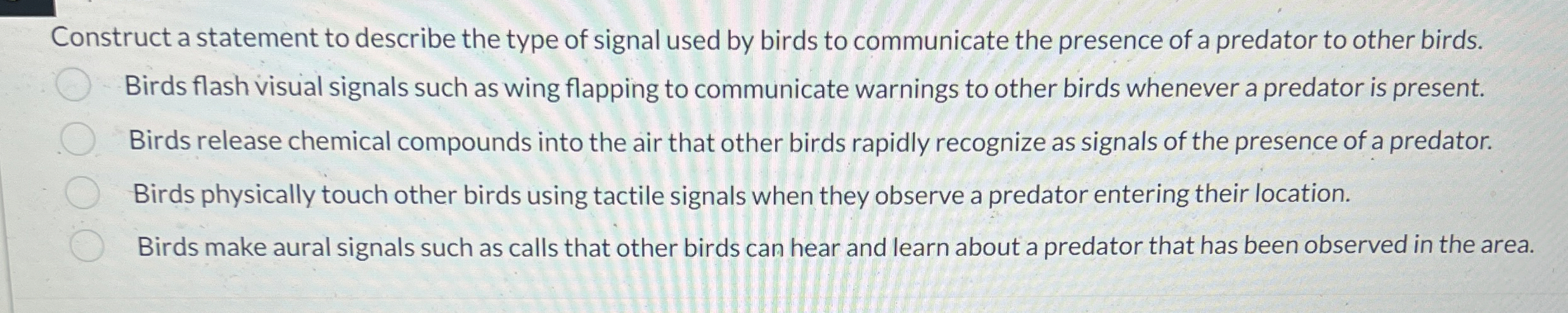 Solved Construct a statement to describe the type of signal | Chegg.com