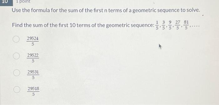 Solved Use the formula for the sum of the first n terms of a | Chegg.com