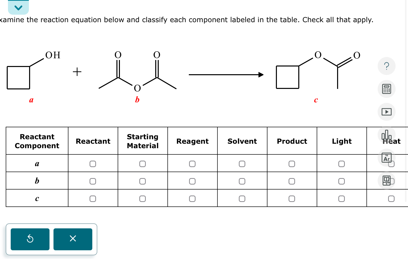 Solved Examine the reaction equation below and classify each | Chegg.com