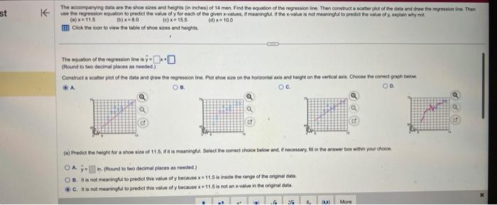 [Solved]: The accompanying data are the shoe sizes and hei