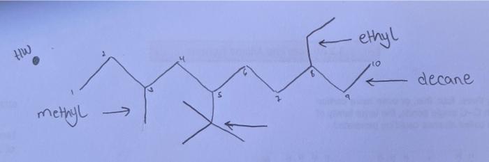 Solved ethyl tw O decane methyl | Chegg.com