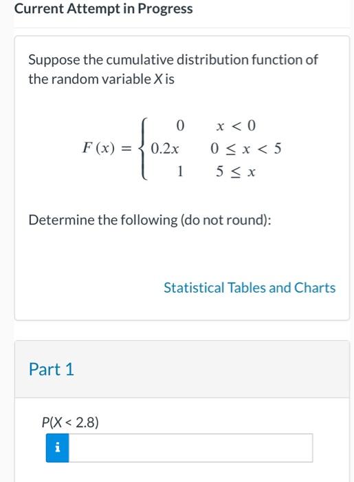 Solved Suppose the cumulative distribution function of the | Chegg.com