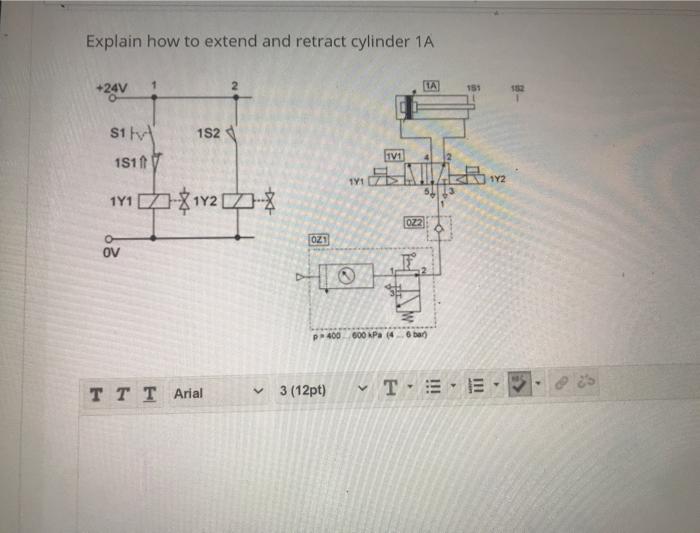 Solved Explain how to extend and retract cylinder 1A 1 TA | Chegg.com