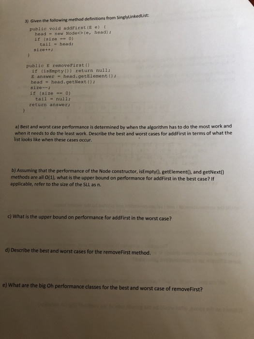 Solved Part 1: 1) Given the following algorithm: public | Chegg.com