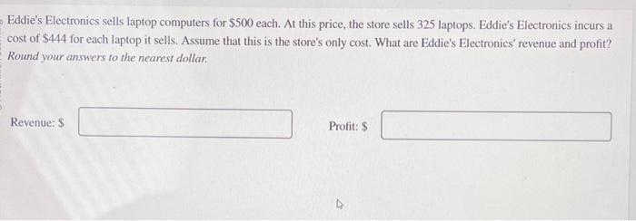 Solved Eddie's Electronics sells laptop computers for $500 | Chegg.com