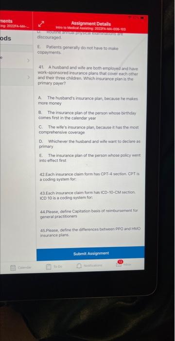 Solved 42. Each insurance claim form has CPT-4 section. CPT | Chegg.com