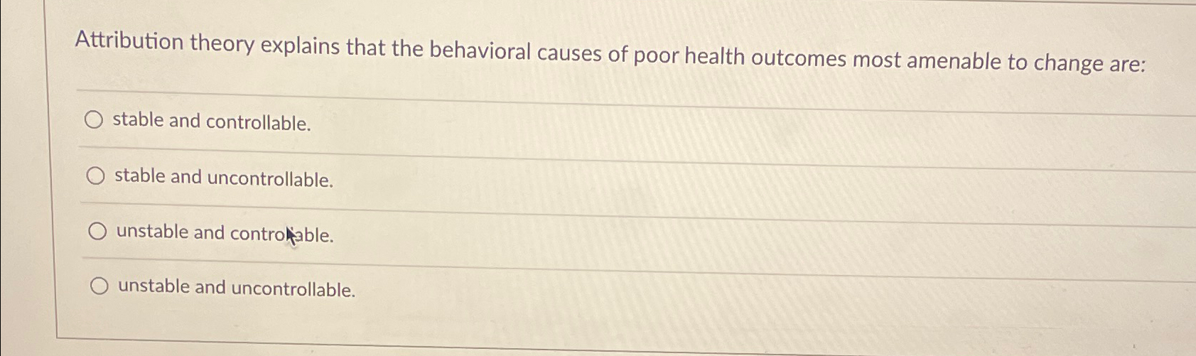 Solved Attribution theory explains that the behavioral | Chegg.com