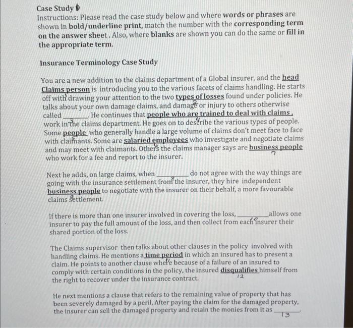 Solved Case Study θ Instructions: Please read the case study | Chegg.com