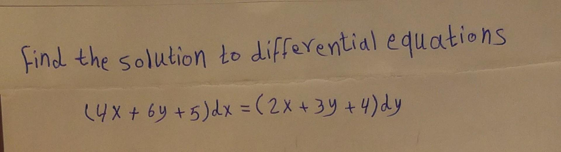 Solved Find the solution to differential equations | Chegg.com