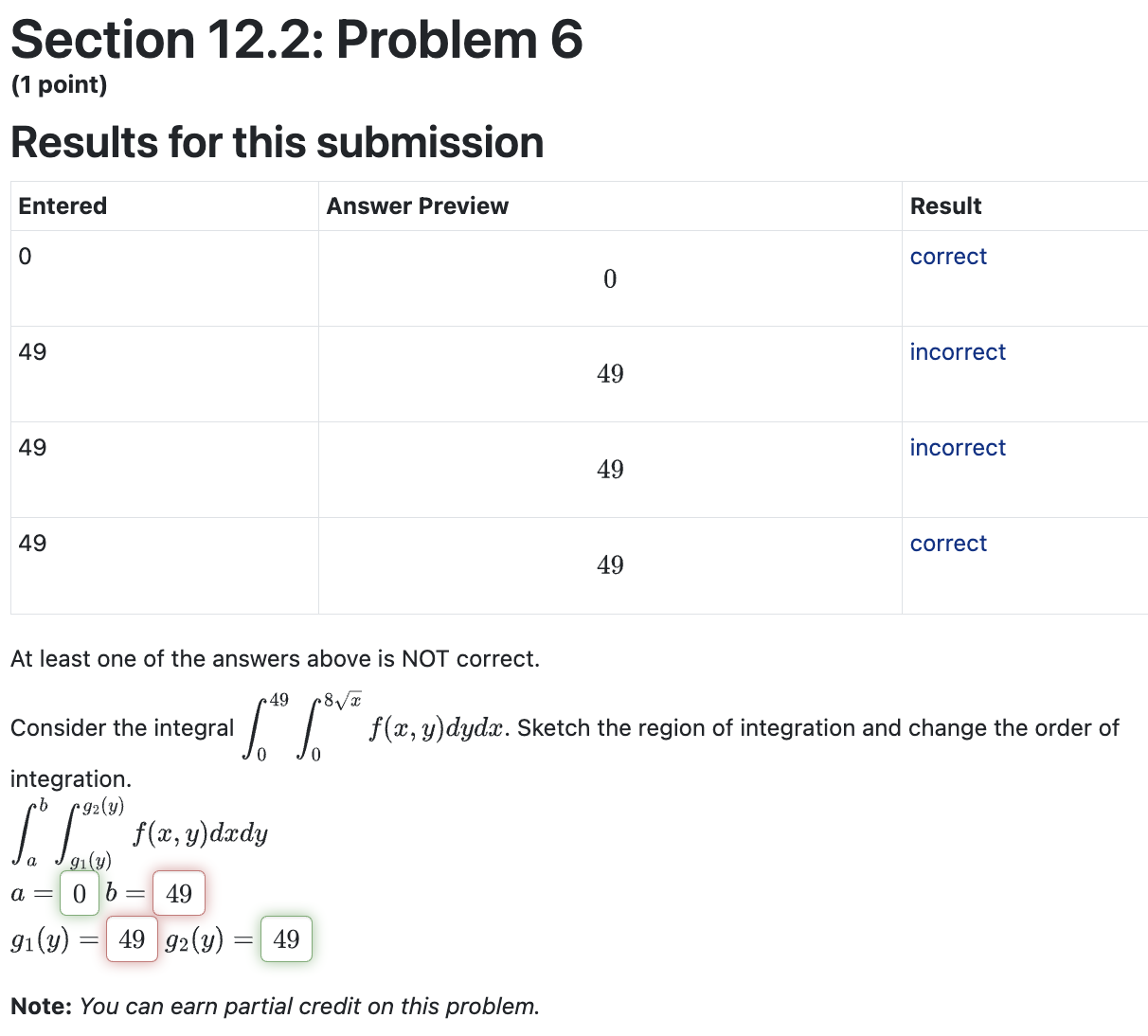 Solved 12.2 ﻿Problem 6At least one of the answers above is | Chegg.com