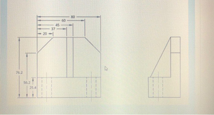 Solved Given the following 3rd angle orthographic projection | Chegg.com