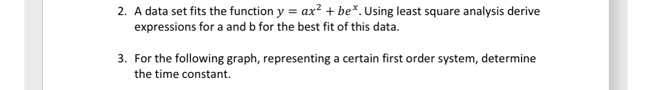 A data set fits the function y=ax^(2)+be^(x). Using | Chegg.com