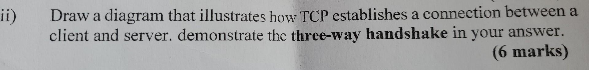 Solved Draw a diagram that illustrates how TCP establishes a | Chegg.com