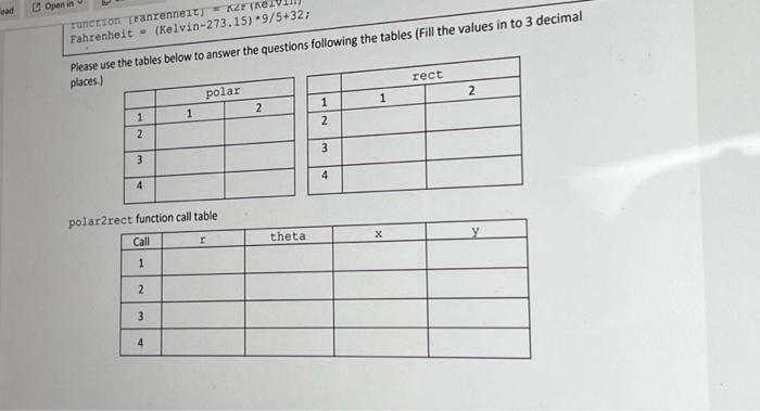 Please use the tables below to answer the questions | Chegg.com
