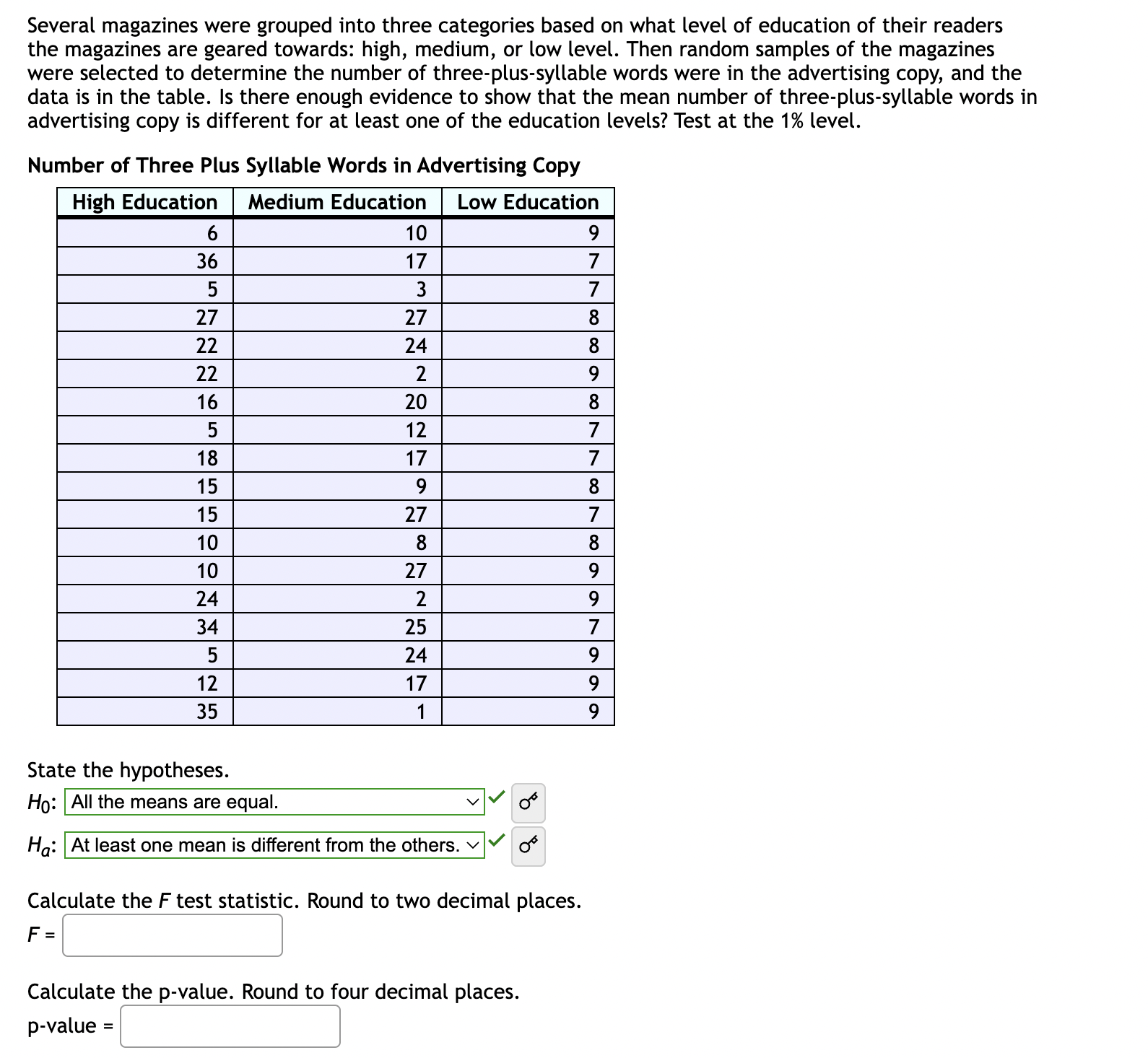 Solved Several magazines were grouped into three categories | Chegg.com