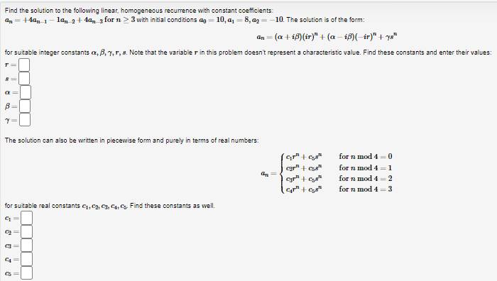 Solved Find the solution to the following linear, | Chegg.com