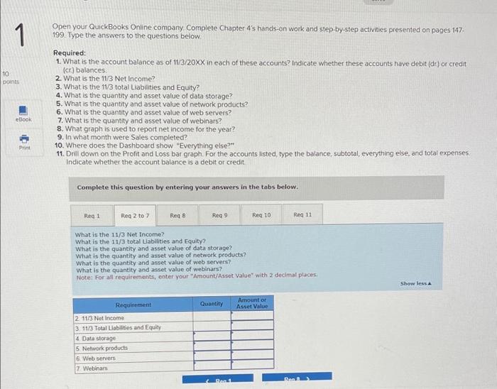 1 Open your QuickBooks Online company. Complete | Chegg.com