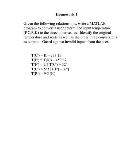 Solved Homework 1 Given the following relationships, write a | Chegg.com