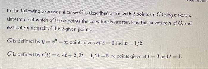 Solved In the following exercises, a curve C is described | Chegg.com