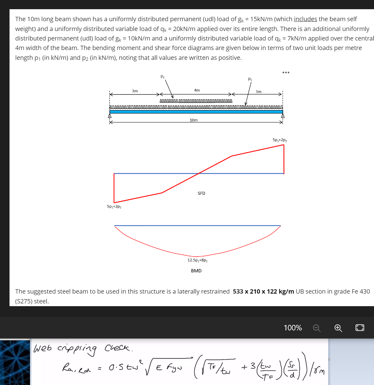Solved Web Crippling