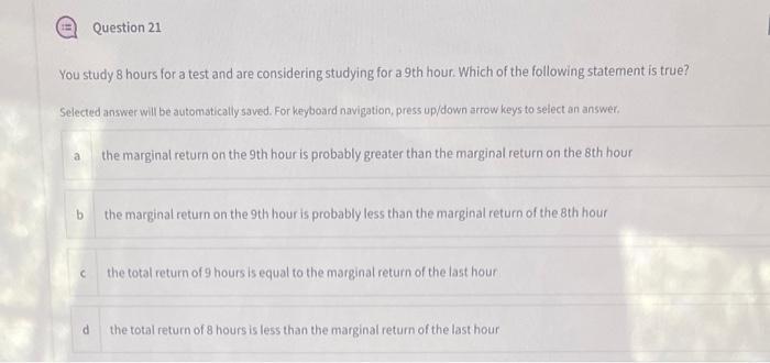 Solved You study 8 hours for a test and are considering | Chegg.com